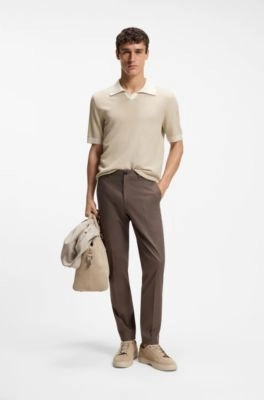 BOSS Johnny-collar Polo Sweater In Cotton And Silk