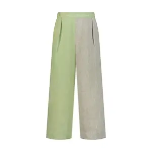 GROUNDED FLAIR Organic Hemp Pleated Wide-leg Trousers