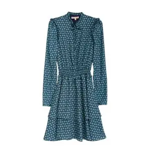 DOLORES PROMESAS Teal Geometric Print Dress - Blue