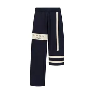 GROUNDED FLAIR Asymmetrical Organic Cotton Wide-leg Trousers