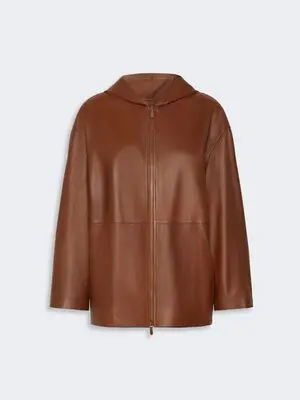 Max Mara Nappa Leather Jacket With Hood