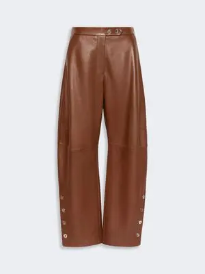 Max Mara Nappa Leather Baggy Trousers - Brown