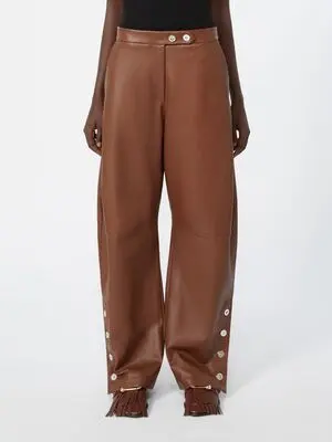 Max Mara Nappa Leather Baggy Trousers