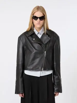 Max Mara Nappa Leather Biker Jacket