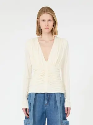 Max Mara Long-sleeved Viscose Jersey Top