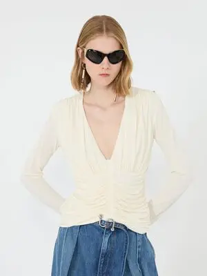 Max Mara Long-sleeved Viscose Jersey Top