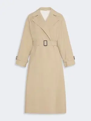 Max Mara Long Water-repellent Technical Canvas Trench Coat