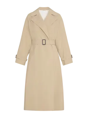 Max Mara Long Water-repellent Technical Canvas Trench Coat - Beige