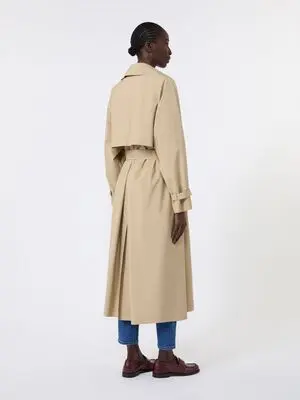 Max Mara Long Water-repellent Technical Canvas Trench Coat