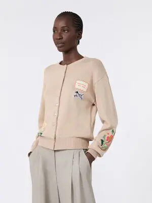 Max Mara Inlay-detail Cotton Yarn Cardigan