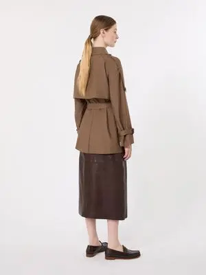 Max Mara Short Trench Coat In Water-repellent Twill