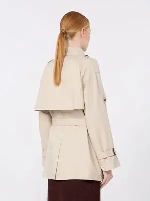 Max Mara Short Trench Coat In Water-repellent Twill
