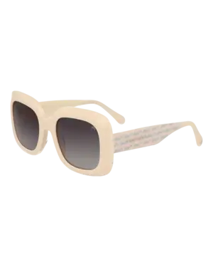 DOLORES PROMESAS Square Cut Sunglasses With Chameleon Print - White
