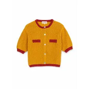 Mind Traveler Color-block Cardigan With Contrasting Trims