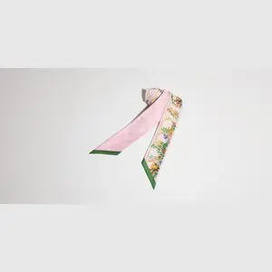 Gucci Printed Gg Silk Twill Jacquard Ribbon