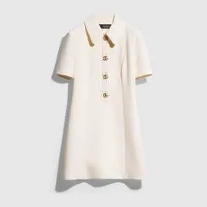 Gucci Crêpe Wool Dress With Double G Button
