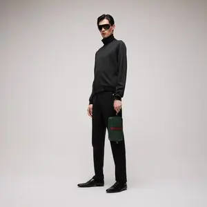 Gucci Web Trademark Small Crossbody Bag Leather