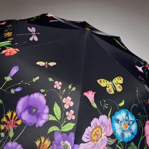 Gucci Nylon Foldable Umbrella With Flora Print