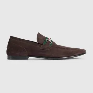 Gucci Suede Horsebit Loafers - Brown