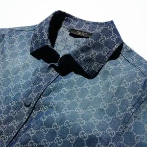 Gucci Gg Chambray Cotton Denim Shirt