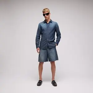 Gucci Gg Chambray Cotton Denim Shirt