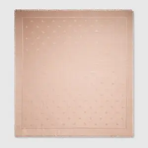 Gucci Double G Silk Wool Shawl - Beige