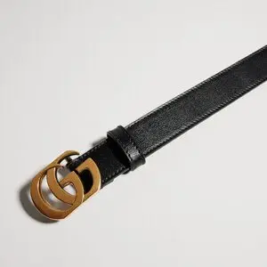 Gucci Cut Gg Marmont Thin Belt Leather