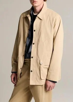 Vince Lightweight Cotton Barn Jacket - Beige