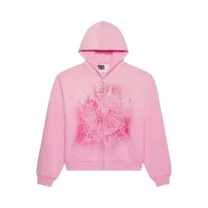 SP5DER Og Web V2 Spray Zip Hoodie 'light - Pink