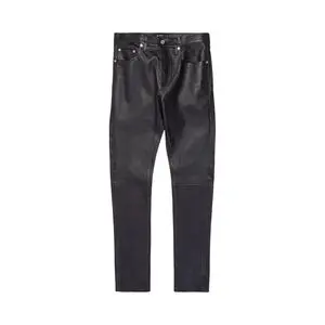 PURPLE BRAND Stretch Leather Skinny Pant - Black