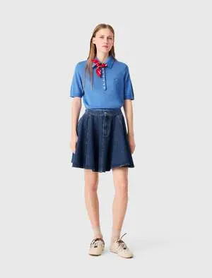 Maje Short Flared Denim Skirt