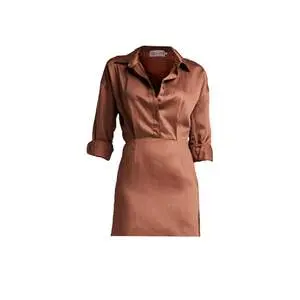 ALINA CERNATESCU Nicosia A-line Shirt Dress - Brown