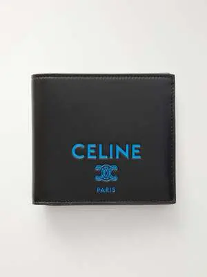 Celine Logo-print Leather Billfold Wallet - Black