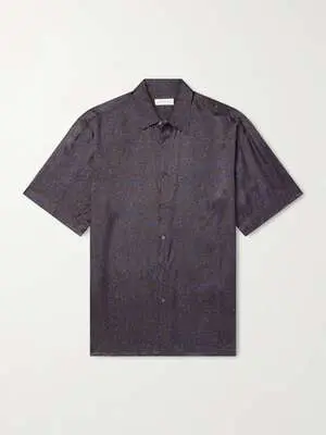 Dries Van Noten Camp-collar Printed Satin Shirt