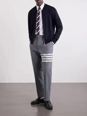Thom Browne Striped Zip-up Cardigan