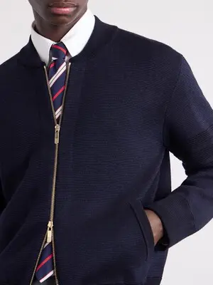 Thom Browne Striped Zip-up Cardigan