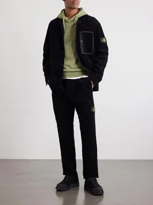 Stone Island Garment-dyed Cotton-fleece Hoodie - Green