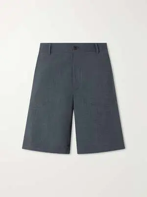 Paul Smith Checked Wool-blend Seersucker Shorts - Gray