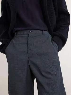 Paul Smith Checked Wool-blend Seersucker Shorts