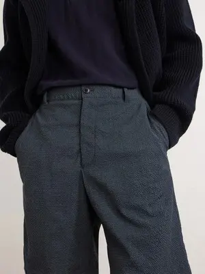 Paul Smith Checked Wool-blend Seersucker Shorts