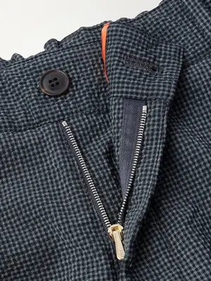 Paul Smith Checked Wool-blend Seersucker Shorts