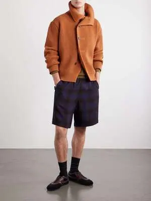 Dries Van Noten Marino Shawl-collar Ribbed Wool Cardigan