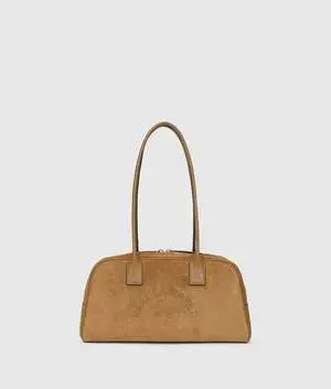 Karl Lagerfeld Suede Bowling Bag - Caramel