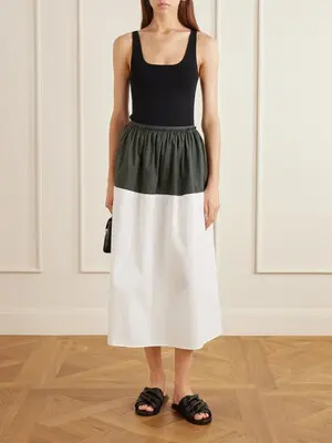 Proenza Schouler White Label Nyla Cotton-poplin Midi Skirt