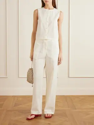 Theory Striped Cotton-voile Tank