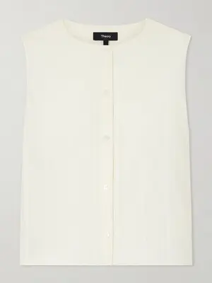 THEORY Theory Striped Cotton-Voile Tank