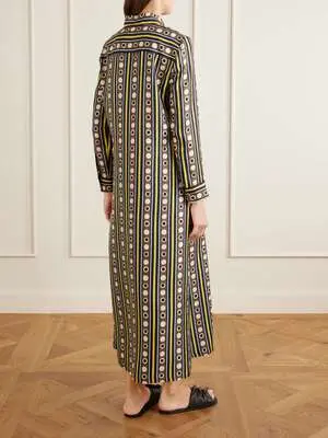 La DoubleJ Chemise Printed Silk-twill Maxi Dress