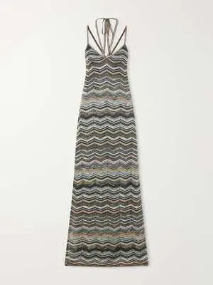 Missoni Striped Metallic Crochet-knit Maxi Dress - Multi