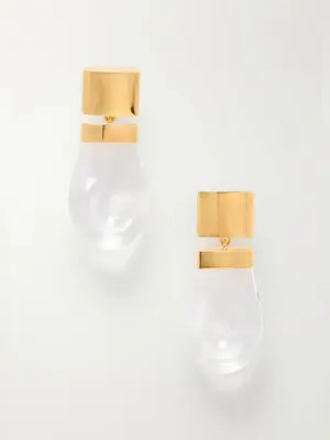 Khaite Gold-plated Resin Drop Earrings - Neutrals