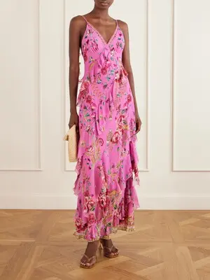 Camilla Embellished Ruffled Silk-georgette Maxi Dress